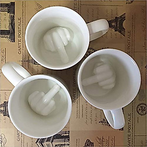 Up Yours Mug Thumbs Up Ceramic Middle Finger Coffee Cup 14 Ounces Milk Tea Funny Coffee Gift Mug for New Year, Christmas, Halloween and Birthday