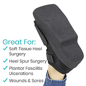 Vive Wedge Post-Op Shoe - Offloading Boot for Heel or Ankle Pain - Medical Foot Recovery for Bone or Soft Tissue Surgery, Fracture, Plantar Fasciitis, Ulcerations, Feet (Men's 7-9, Women's 8.5-10)