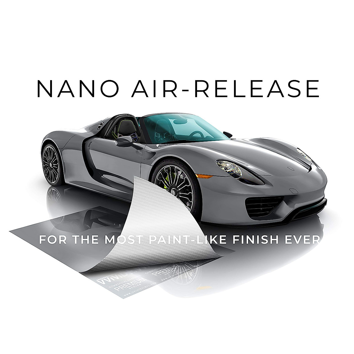 VViViD+ Ultra Gloss Nardo Dark Grey Vinyl Car Wrap Premium Paint Replacement Film Roll with Nano Air Release Technology, Stretchable Protective Cap Liner, Self Adhesive (25ft x 5ft)