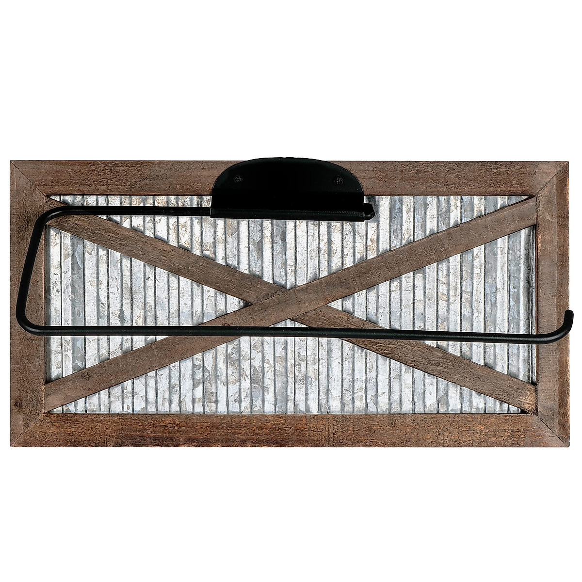 Autumn Alley Rustic Farmhouse Paper Towel Holder Wall Mount - Country Home Decor Rustic Farmhouse for Kitchen - Wood and Galvanized Kitchen Decor - Farmhouse Kitchen Wall Decor