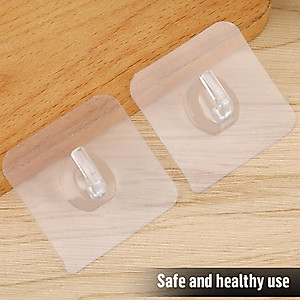 COMNICO 12 Pack Adhesive Hooks Clear Plastic Waterproof Heavy Duty Sticky Wall Ceiling Door Window Pothook Home Kitchen Bathroom Shower Office for Hanging Hat Towel Picture Coats (12)