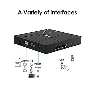 Android 10.0 TV Box Octa Core, Android TV Box 1GB RAM 8GB ROM, WiFi 2.4GHz/5GHz Quad Core 64 Bits 3D/4K/6K Full HD/H.265/H.264/USB 2.0 Android Box