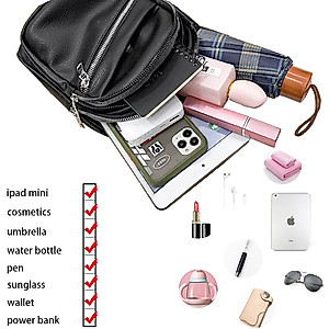 Sunwel Fashion Lightweight Sling Bag 4 Zipper Pockets Casual Daypack Small Crossbody for Women (black)