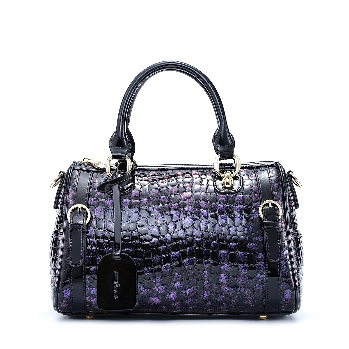 FEIMINA High-End Genuine Leather Shoulder Bag for Women, Stylish Handbag for Ladies, Refined Tote Purse, Crossbody Bag (Purple)