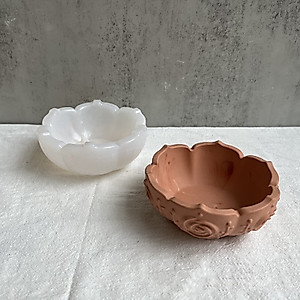 Lotus Storage Bowl Silicone Mold Concrete Flower Pot Silicone Mold Succulent Planter Vase Mold Bowl Dish Tray Mold Plaster Epoxy Resin Mold