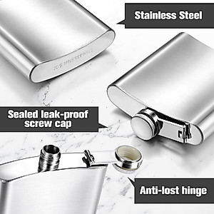 20 Pcs Hip Flask Stainless Steel Liquor Flask with 20 Pcs Funnels Silver Hip Flask for Men Leak Proof Drinking Flask Metal Liquor Hip Flask for Wedding Party Gift