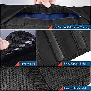 FEATOL Gel Pack Back Brace,Lumbar Support for Back Pain Relief, Herniated Disc, Sciatica, Scoliosis - Breathable Material Design with Heat & Ice Gel Pack for Men & Women| Large/X-Large