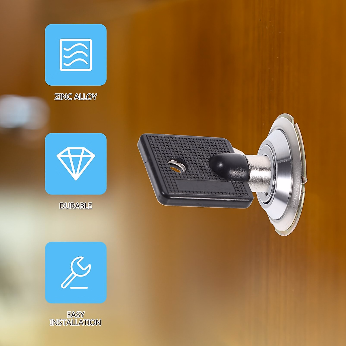 TEHAUX Vending Machine Lock Key, Tubular Cam Lock Soda Machine Lock Key Set Universal Snack Machine Lock Zinc Alloy Cam Lock with Key for Vending Machine Metal Tool Box (Random Style)