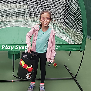Infinity Play System Rebounder Net with Multi-Twist Mini Ball Machine for Tennis and Pickleball