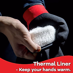 KAYGO Waterproof Thermal Work Gloves for Men and Women, Full Hand Latex Coated, Acrylic Insulated Liner for Freezer Cold Weather, Fine Crinkle Grip,KG140W, Red,Large