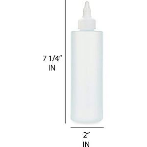 BRIGHTFROM Condiment Squeeze Bottles, 8 OZ Empty Squirt Bottle with Clear Twist Top Cap, Leak Proof - Great for Ketchup, Mustard, Syrup, Sauces, Dressing, Oil, Arts & Crafts, BPA FREE Plastic - 2 PACK