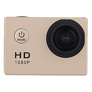KOVOSCJ Sports Action Camera Sports Camera Mini DV Outdoor Waterproof Video Camera 2.0 Inch Sports Camera for Vlog Recording (Color : Golden, Size : Medium)