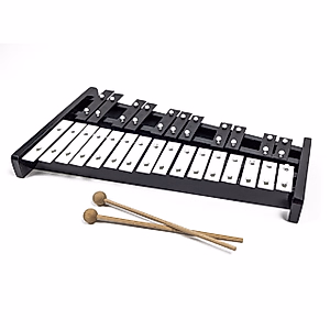 Professional Wooden Soprano Full Size Glockenspiel Xylophone with 27 Metal Keys for Adults & Kids - Includes 2 Wooden Beaters