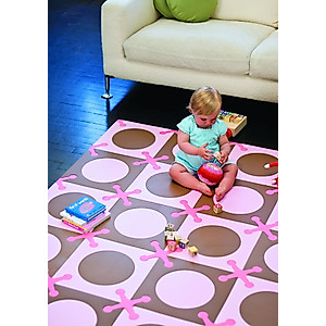 Skip Hop 20 Piece 70"x56" PlaySpot Floor Mat, Pink/Brown (Discontinued by Manufacturer)