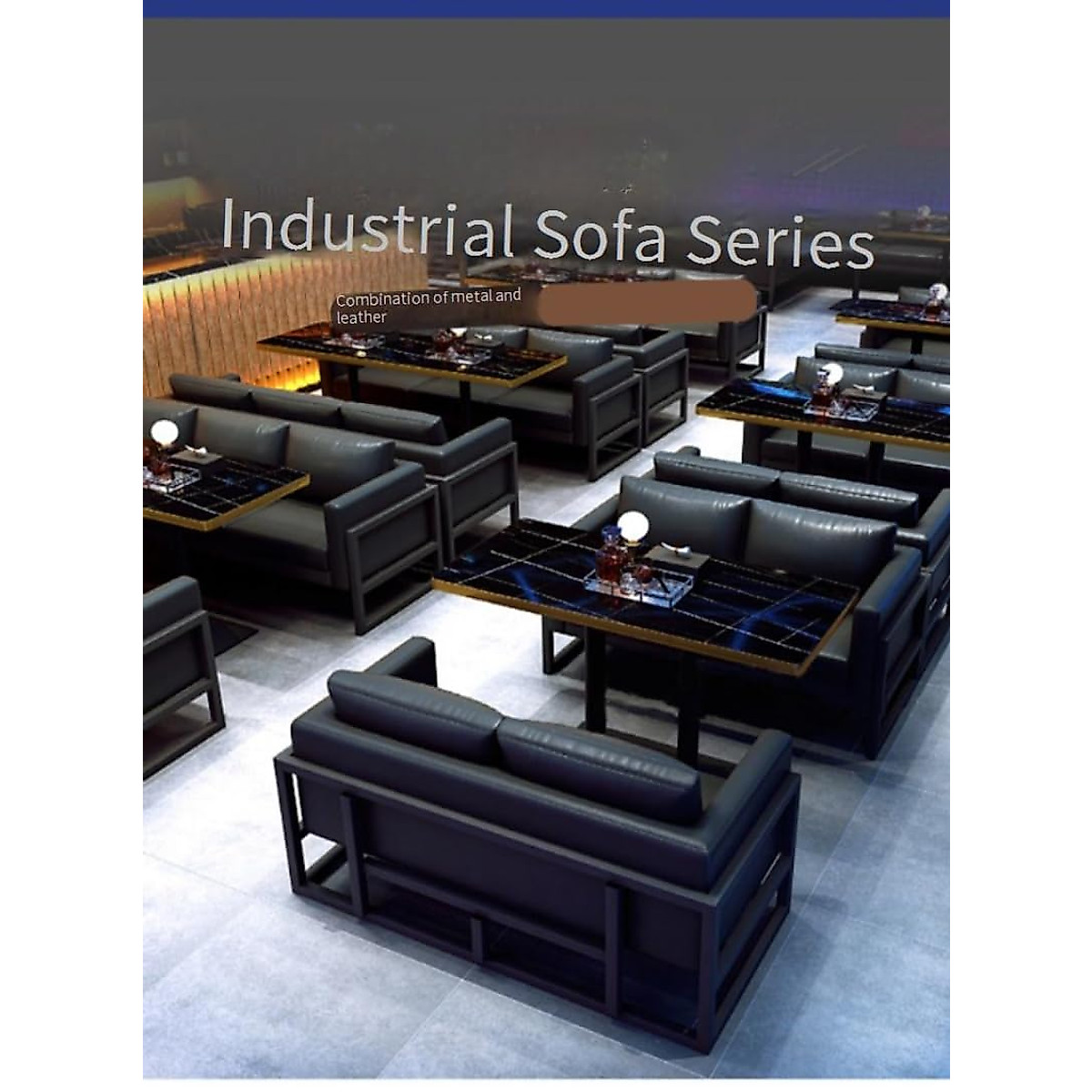 1987vroma Create The Perfect Atmosphere with Our Bar Music Set and Stylish Restaurant Furniture Combo! (Double Sofa)