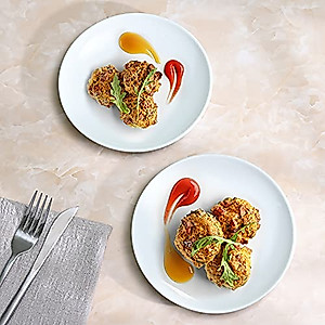 iboodi Cream White Porcelain Dessert Plates for Restaurant and Kitchen Set of 6 (6.5 Inches)