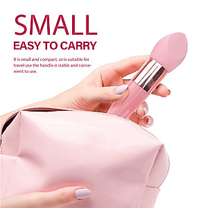 MAGICLULU 6Pcs Powder Puff Mushroom Makeup Sponge with Handle Foundation Blending Beauty Sponge Dry & Wet Use for Powder Cream or Liquid