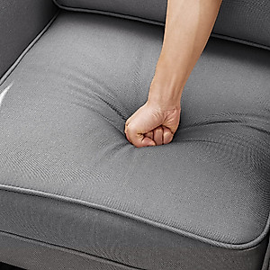 VASAGLE Accent Chair with Upholstered Cushion, Solid Wood Legs, for Living, Dining Room, Office, 31.5 x 31.5 x 30.7 Inches, Gray