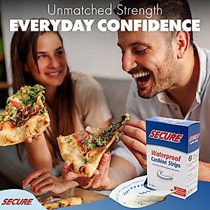 Secure Comfort Strips Waterproof Denture Adhesive - Zinc Free - Extra Firm Hold For Lower Dentures - 15 Strips