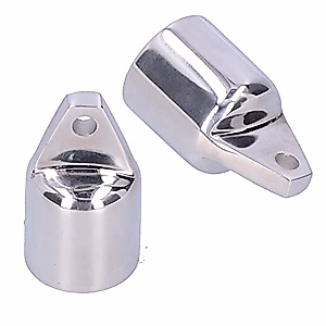 Universal Top Cap External Eye End Accessories 316 Stainless Steel Bimini for 1in OD Round Tube (Pack of 2) for Top Caps Tube Canopy Hardware Eye End Cap Top Cap Fitting Boat Slide Cap Top Eye End Sta
