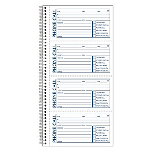 Adams Phone Message Book, Carbonless Duplicate, 5.50 x 11 Inches, 4 Sets per Page, 400 Sets per Book (SC1154D)