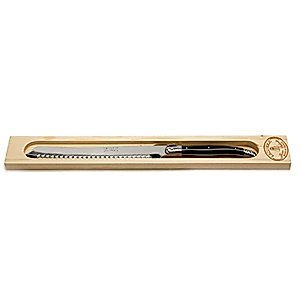 Jean Dubost Bread Knife with Handle in Wood Box, Black