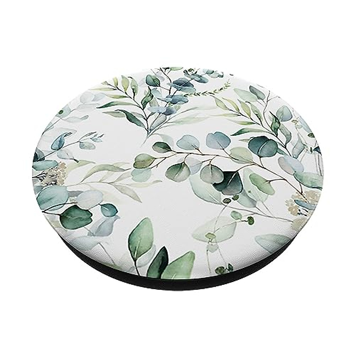 Eucalyptus navy blossom watercolor floral branches leaves PopSockets Standard PopGrip