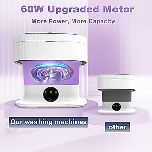 Mini Portable Washing Machine, 13L 60W Small Foldable Washer with Spin Dryer, Collapsible Luandry Washer, Compact Lavadora Portatil for Baby Clothes, Underwear, Travel Camping Apartments Purple