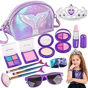 Easter Basket Stuffers for Kids ,Pretend Kids Makeup Kits for Girls Mermaid Princess Play Toy Makeup Set for Toddler Girls , Gifts Toys for Kids Toddler