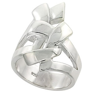 Sterling Silver Knot Ring Flawless Quality 1 1/16 inch wide, size 6