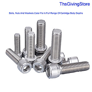 50PCS Headshell Screws, Universal Turntable Cartridge Headshell Mounting Kit, 304 Stainless Steel Button Head Hex Socket Cap Screws Bolts, Washers, Nuts Assortment Kit with Wrenches