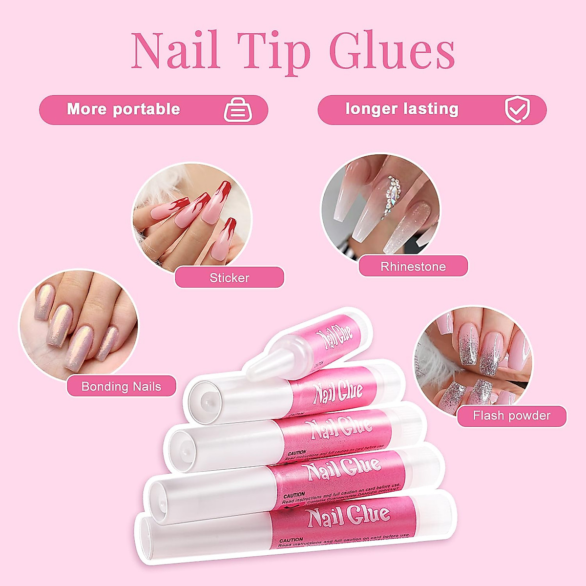 Clear Coffin Nail Tips Set, MORGLES 500pcs Long Nail Tips for Acrylic Nails Professional Half Cover Ballerina French Nail Tips Fake Nails Kit with Nail Glue, Clipper, Files, Cuticle Pusher and Fork