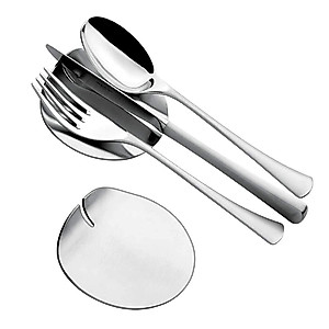 Tramontina Cosmos 64210/010 All Stainless Steel Cutlery Rest, 3.9 inches (10 cm), Set of 2, Elegant Design for Standing Knives, 18-10 Stainless Steel, Round, Made in Brazil