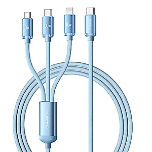 CAFELE [Design for Mac] [100W Fast] USB C Multi Charging Cable, 3in1 Multiple Phone Charger Cord, USB C Multi Cable with Type C/Micro USB/IP for Samsung S23 S22 S21, Phone 14 13 12, Pad Pro, Mac, 6ft
