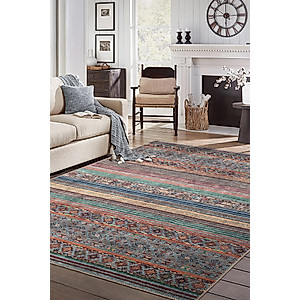 Keen Home Design Machine Washable Area Rugs with Non-Slip Backing, Ideal for Hallway, Living Room, Bedroom, Kitchen and Laundry Room, Vintage Moroccan and Low Pile Rug (3' x 5')