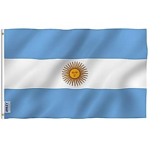 Anley Fly Breeze 3x5 Foot Argentina Flag - Vivid Color and Fade proof - Canvas Header and Double Stitched - Argentinian National Flags Polyester with Brass Grommets 3 X 5 Ft