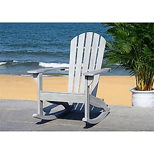 SAFAVIEH PAT7042A Outdoor Collection Brizio Teak Rocking Adirondack Chair