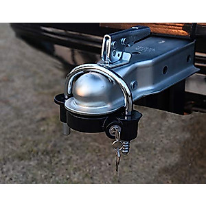TOPTOW 63507 Trailer/RV Coupler Hitch Lock, Universal Fits for 1-7/8", 2" & 2-5/16" Couplers, Tow Ball Style