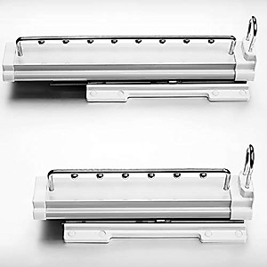 FKKPRVAX Pull Out Closet Rod with Damper,Extendable Clothes Rail for Pants Coat,Wardrobe Pants Hanger Wardrobe Organizer,Load 30kg - White (Size : 358mm/14.1inch)