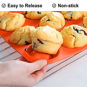 MMMAT Silicone Muffin Pan - Best German Silicone - 12 Cups Silicone Cupcake Pan - Non-Stick Silicone Baking Pan, Food Grade, BPA Free, Dishwasher Safe - Perfect for Egg Muffin, Corn Bread, Cupcakes