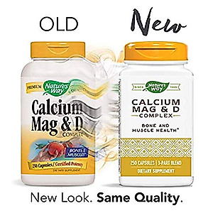 Nature's Way Calcium, Magnesium & Vitamin D, 250 Capsules, Pack of 2