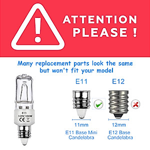 ETUOLMP E11 Halogen Bulb JDE11 120V 100W 2700K Dimmable Halogen Light Bulbs 4 Pack T4 E11 Light Bulb for Ceiling Fan,Harbor Breeze,Mini Candelabra,Chandeliers etc.