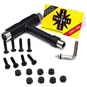 TROUBLE SKATEBOARDS Hardware Tool + Skateboard 1” Black Phillips Skate Hardware (H21)