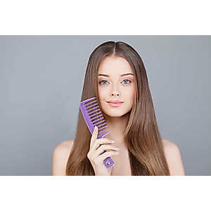 xnicx 3pcs Wide Tooth Comb Set,Detangling Hair Comb for Curly,Wet,Thick Hair,Hair Brush Shower Comb Detangler Hair Wide Comb with Care Handgrip Comb Styling Comb for Women,Men Macaron Purple