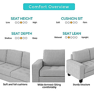 85''*85'' Sectional Corner Sofa L-Shape Couch Space Saving with Storage Ottoman & Cup Holders Design for Large Space Dorm Apartment,Light Grey