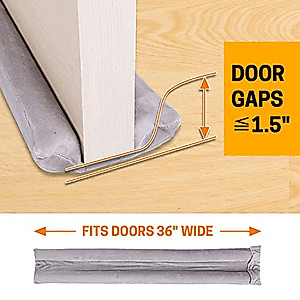 VISEMAN 36 Inch Under Door Draft Stopper-Twin Door Draft Noise Blocker, Double Sided Door Draft Guard, Machine-Washable