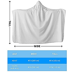 YABEME Sherpa Hooded Blanket Cloak, Novelty Custom Norse Viking Three Raven and Valknut Tattoo Pattern, Flannel Lining Super Soft Cozy Home Leisure,Adult 60 x 80 inch