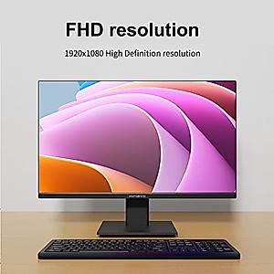 INFIEVO Computer Monitor 27 Inch Full HD 1080p IPS Display 75Hz with HDMI, VGA, Frameless, VESA Mountable, Ergonomic Tilt, Built-in Speakers, Ultra-Thin Eye Care PC Monitor