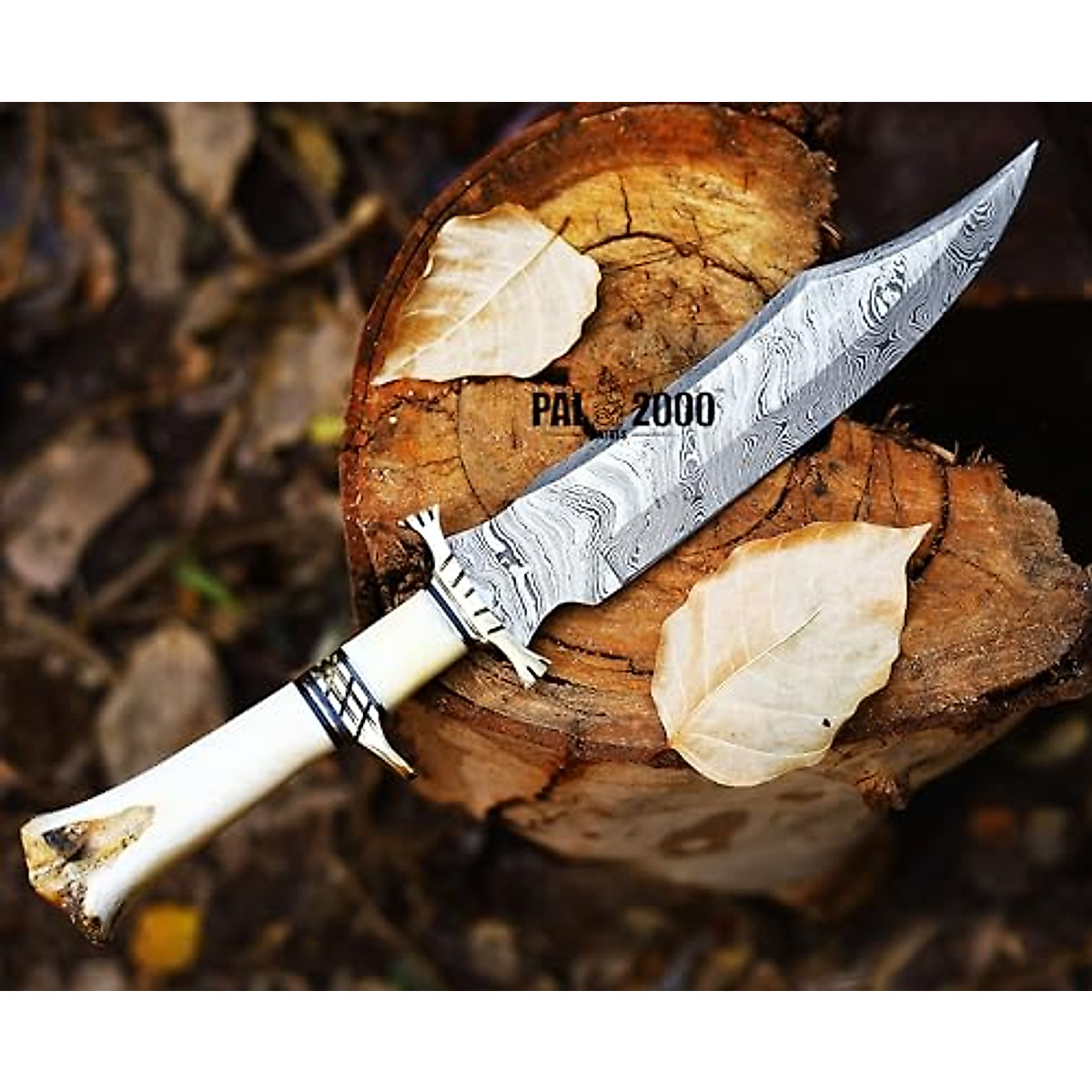 PAL 2000 KNIVES HUN-9871 Handmade Damascus Steel Predator Hunter Knife With Sheath