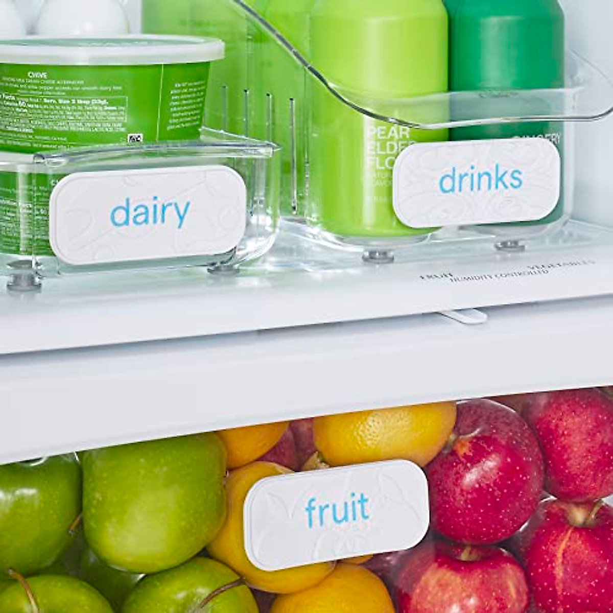 YouCopia, 10-Piece Set ReStickable 3D Fridge Labels, Reusable Nano-Suction, White